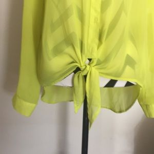 lei | Tops | Yellow Sheer Lei Shirt | Poshmark